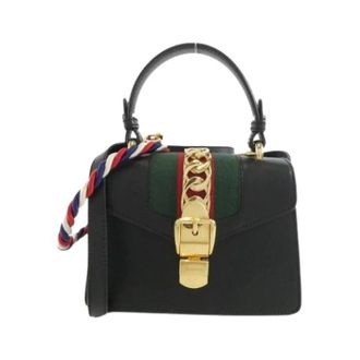 Gucci Sac bandouli&egrave;re en cuir Sylvie Pre-owned - Femme - Pre-owned - Noir - Taille: ONE Size