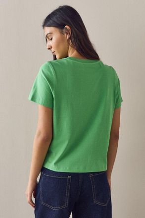 Next T-Shirt Kurz&auml;rmliges T-Shirt mit Petit-Pois-Muster (1-tlg)