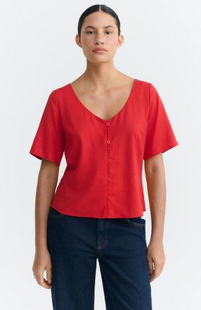 Thinking Mu Thinking MU Damen vegan Bluse Leia Clavel Rot