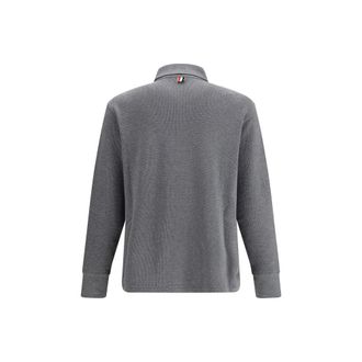 Thom Browne Mens Gray Cotton Polo Shirt