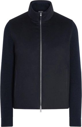 Ermenegildo Zegna Homme, Vestes, Bleu, Taille: XL Combi Punto Zip Jacket