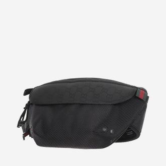 Gucci Mens Gg Baby Carrier Black Polyamide Belt Bags