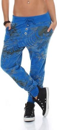 Malito more than fashion Malito Boyfriend Pantalon Baggy Harem Aladin Yoga Twist 83728 Femme Taille Unique (Bleu)