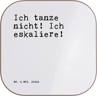 Mr. & Mrs. Panda Coaster Ich tanze Nicht! Ich... - Geschenk, gläseruntersetzer, Tassenuntersetzer, bieruntersetzer, Untersetzer für Gläser, unterleger, Tanzen Party Fe