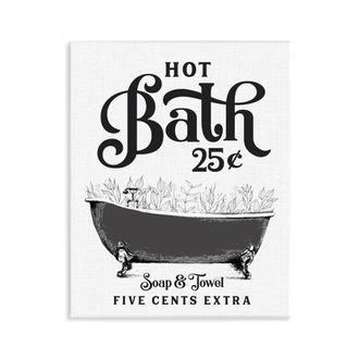 Stupell Industries Wandschild Hot Bath with Bubble, Design von Lettered and Lined, 35,6 x 28,9 cm