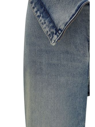 Alexander McQueen High-Waisted Flared Cotton Jeans - Blue