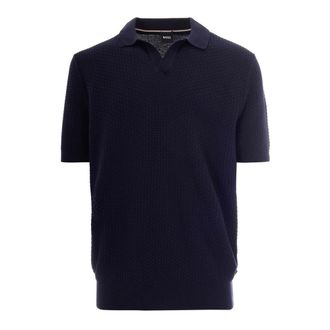 HUGO BOSS Homme, Tops, Bleu, Taille: S Polo structur&eacute; en maille H-Natalo