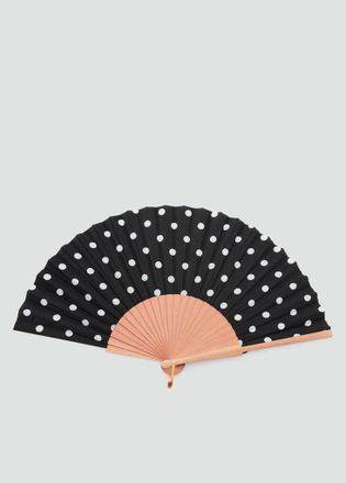 Mango &Eacute;ventail &agrave; pois noir - Femme - Taille unique - MANGO