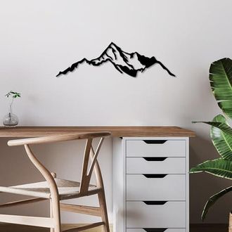 Hanah Home Stylish Black Decorative Metal Wall Accessory, 67 x 20 cm | 100% Metal (1.5 mm Thick) | Easy Wall Mounting | Perfect for Modern Home Decor