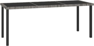 vidaXL Garten-Esstisch Grau 180x70x73 cm Poly Rattan Vidaxl