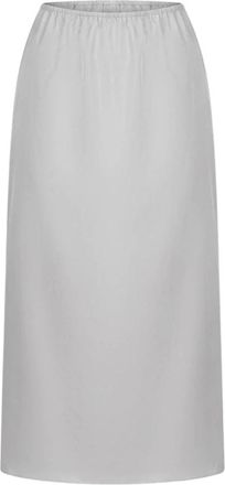 Rier Femme, Jupes, Gris, Taille: 40 FR Jupe Midi &agrave; Taille &Eacute;lastiqu&eacute;e
