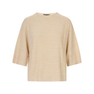 Fabiana Filippi Femme, Tops, Beige, Taille: 38 FR Cropped Boxy Knit Top