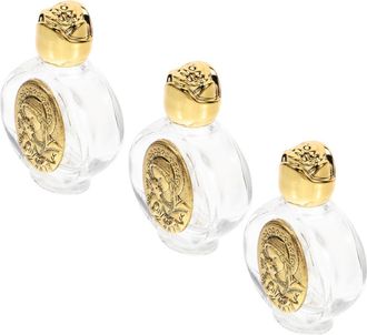 Angoily 3 St&uuml;ck Katholische Weihwasserflaschen aus Gepr&auml;gtem Glas Nachf&uuml;llbare Kleine Glasbeh&auml;lter f&uuml;r Taufdekoration und Religi&ouml;se Feiern