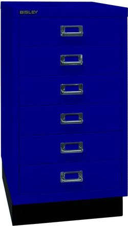 Bisley MultiDrawer, 29er Serie mit Sockel, DIN A3, 6 Schubladen, Metall, 639 Oxfordblau, 43.2 x 34.9 x 67 cm