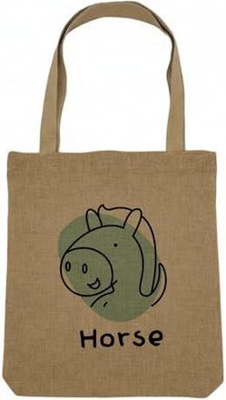 Fabulous Sac Shopping Tote Bag Aspect Lin - Cheval Signe Astrologique Chinois Dessin Zodiaque Horoscope Animal Illustration - Sac de Courses Toile Epaisse 360g