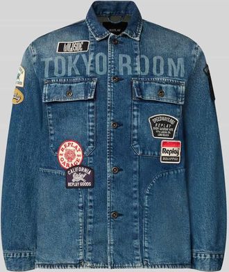 Replay Regular Fit Jeansjacke aus Baumwoll-Mix