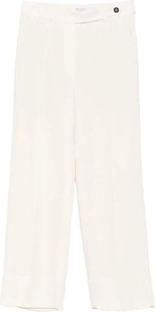 Brunello Cucinelli Femme, Pantalons, Blanc, Taille: 44 FR Pantalon Cigarette Carr&eacute;