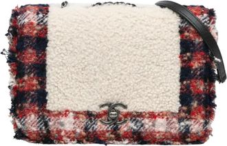 Chanel Pre-owned CC Tweed and Shearling Single Flap - Femme - Pre-owned - Multicolore - Taille: ONE Size