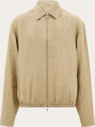 Ferragamo Herren Blouson aus reinem Leinen Beige