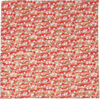 BESTONZON JOINPAYA Japanisches Stoffverpackungstuch 70x70cm Leichtes Bento Einwickeltuch mit Goldfarbenem F&auml;cher Motiv Waschbares Geschenk und Verpackungstuch f