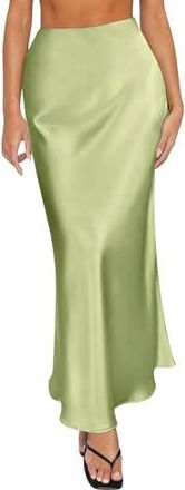 Generic Figurine N Roll Satin avec tour de taille Jupe en tricot Noir, vert, S