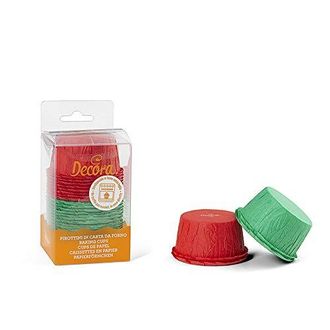 Decora 0339815 GRÜN & ROT GRÜN ZERKNITTERT MUFFINFÖRMCHEN 55 X 35 MM 25ST