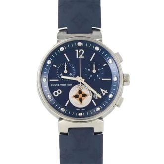 Louis Vuitton Montre Pre-owned Tambour Moon Star Chronograph en acier inoxydable - Femme - Pre-owned - Bleu - Taille: ONE Size