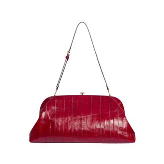 Alberta Ferretti Femme, Sacs, Rouge, Taille: ONE Size Maxi Pochette en Cuir dAnguille