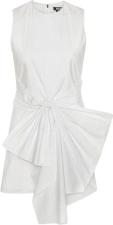 Rotate Rotate Birger Christensen, Femme, Robes, Blanc, Taille: 38 FR Sleeveless Dress W/ Bow