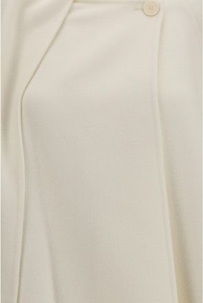 Alaia Boiled Wool with Integrated Scarf Coat - Beige