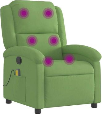 vidaXL Fauteuil de massage inclinable vert clair velours vidaXL