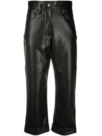 Philosophy di Lorenzo Serafini pantalon crop en cuir artificiel - Noir