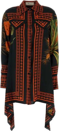 Blumarine Femme, Blouses et Chemises, Multicolore, Taille: 34 FR Printed Twill Shirt Dress