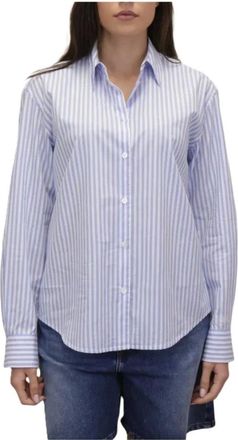 MC2 Saint Barth Femme, Blouses et Chemises, Bleu, Taille: 38 FR Meredith Long Sleeve Shirt
