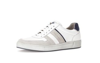 Gabor Herren Sneaker Low,Halbschuhe,recyceltes Futter,zertifiziertes Leder,Wechselfu&szlig;bett,Sportschuhe,White/Off-White/Fjord,42 EU / 8 UK