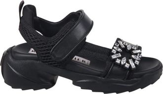 Roger Vivier Femme, Chaussures, Noir, Taille: 39 EU Viv On The Run Strass B Sandal