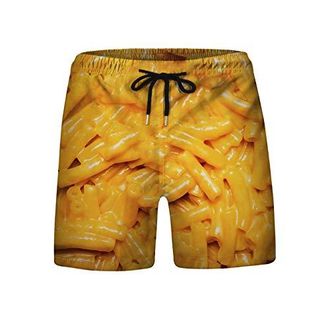 Generic Short de bain pour homme - Short de plage pour homme - Imprim&eacute; r&eacute;aliste - Short de plage - Short de bain - Pantalon l&eacute;ger pour les vacances, dor&eacute;, XL