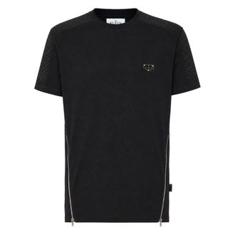 Philipp Plein T-Shirt Rundhalsausschnitt Kurzarm - - Tops - Herren - Schwarzk - XL