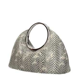 Jacquemus Python-Embossed Leather Top Handle Bag - Beige