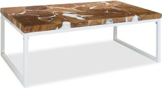 vidaXL Couchtisch Teak Harz 110x60x40 cm vidaXL