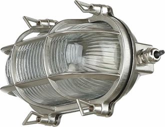 Licht-Erlebnisse Licht-erlebnisse - Applique ext&eacute;rieure laiton verre cannel&eacute; l : 21 cm Maritim IP64 E27 Applique ext&eacute;rieure
