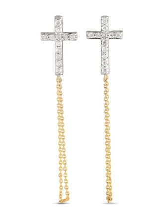 Luxury Bazaar boucles doreilles en or jaune 10ct à diamants