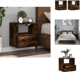 vidaXL Wand-Nachttische 2 Stk. R&auml;uchereiche 40x31x39,5 cm - Wand-Nachttisch - Wand-Nachttische - Schrank - Nachttisch