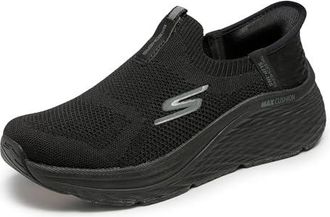 Skechers Femme Max Cushioning Elite 2.0 Eternal Hands Free Slip-ins Sneaker Basket, Black Textile/Black Trim, 37 EU
