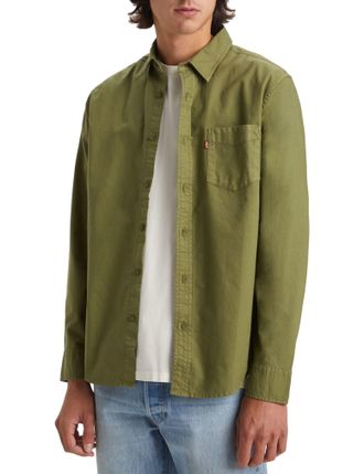 Levi's Herren Sunset 1-Pocket Standard Hemd,Loden Green Garment Dye,XS