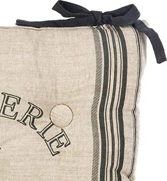 Atmosphera Atmosphera - Galette de Chaise Bistrot - Coton - 40x40 cm - Noir