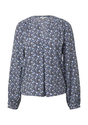 s.Oliver Langarmbluse Bluse Bluse aus Viskose mit All-over-Print