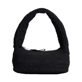 Tommy Jeans Gepolsterte Schultertasche mit Retro-Stickerei - - Bags - Damen - Schwarzk - ONE SIZE
