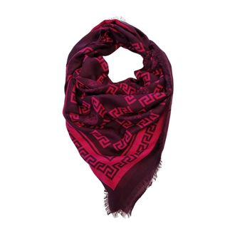 Versace Femme, Accessoires, Violet, Taille: ONE Size Foulard Stola Pashmina Scialle Misto Cashmere