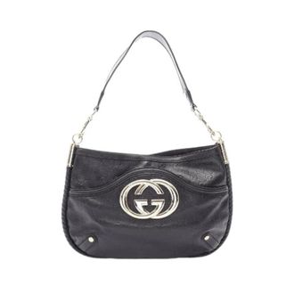 Gucci Pre-owned Sac bandouli&egrave;re Interlocking G en cuir Guccissima - Femme - Pre-owned - Noir - Taille: ONE Size